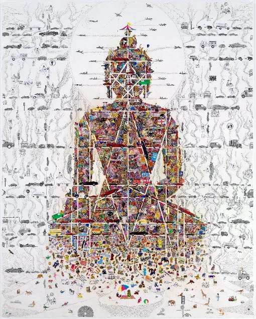 Figure 1: Buddha in Our Time, 2008, 155×122 cm mixed media collage on ...